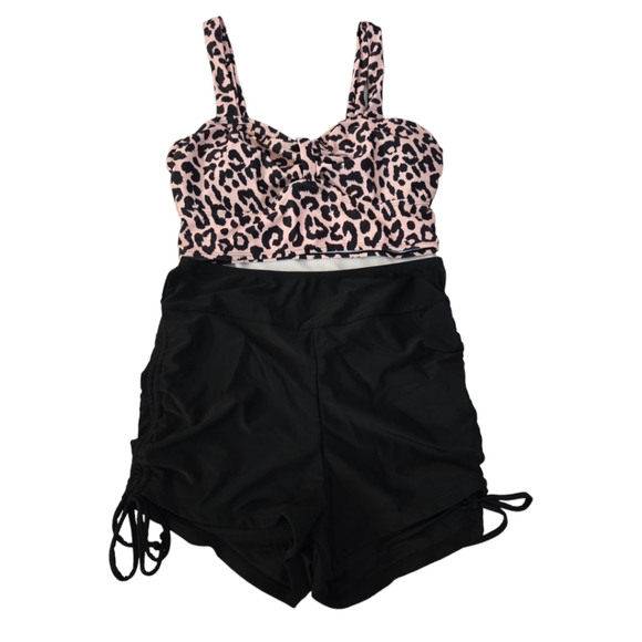 SHEIN | Swim | Shein Leopard Print Two Piece Swimsuit | Poshmark